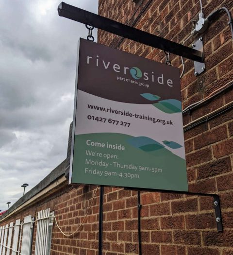 Riverside Training Hanging Sign - Elite Signs Live Site